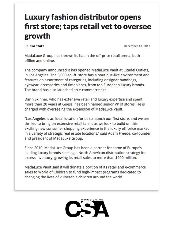 Chain Store Age: Luxury fashion distributor opens first store; taps re ...